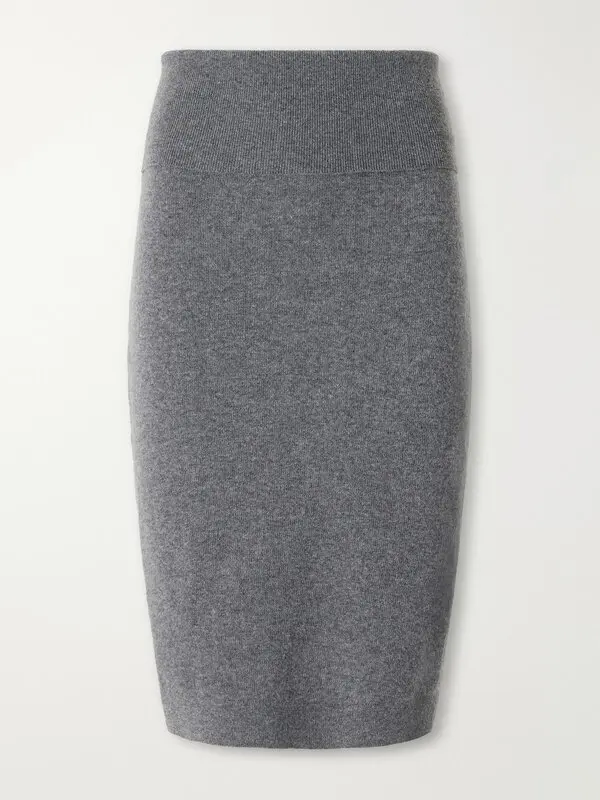 Stella McCartney Wool Midi Skirt - Gray