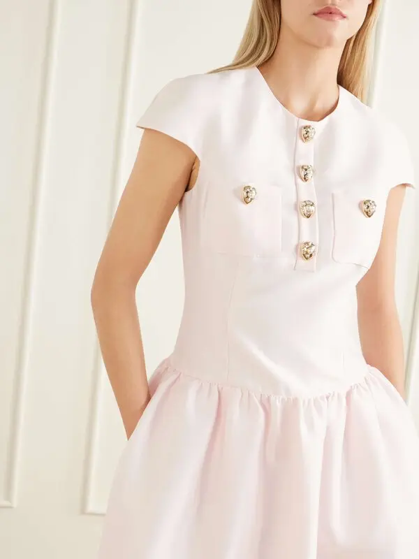 SELF-PORTRAIT Embellished Taffeta Midi Dress