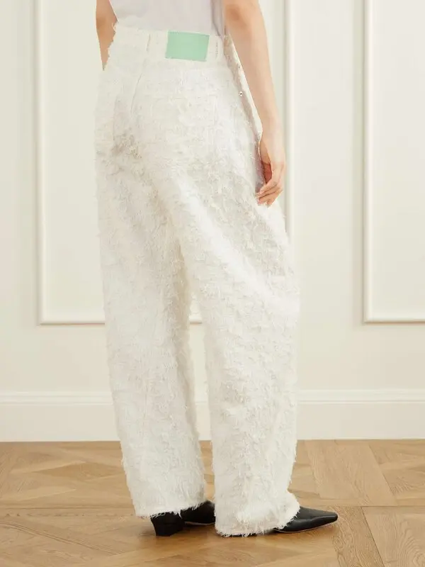 HAIKURE Clyde Double Frayed Mid-rise Barrel-leg Jeans