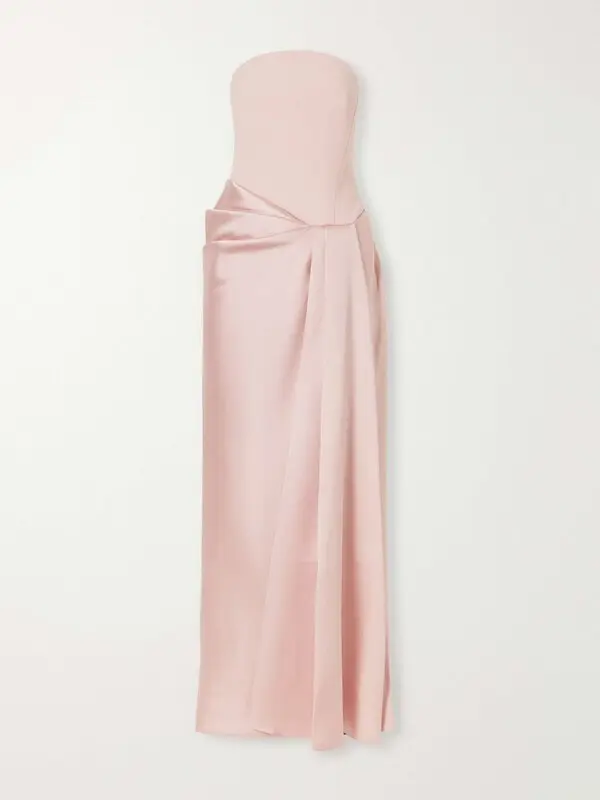 Solace London Seri Strapless Crepe Gown