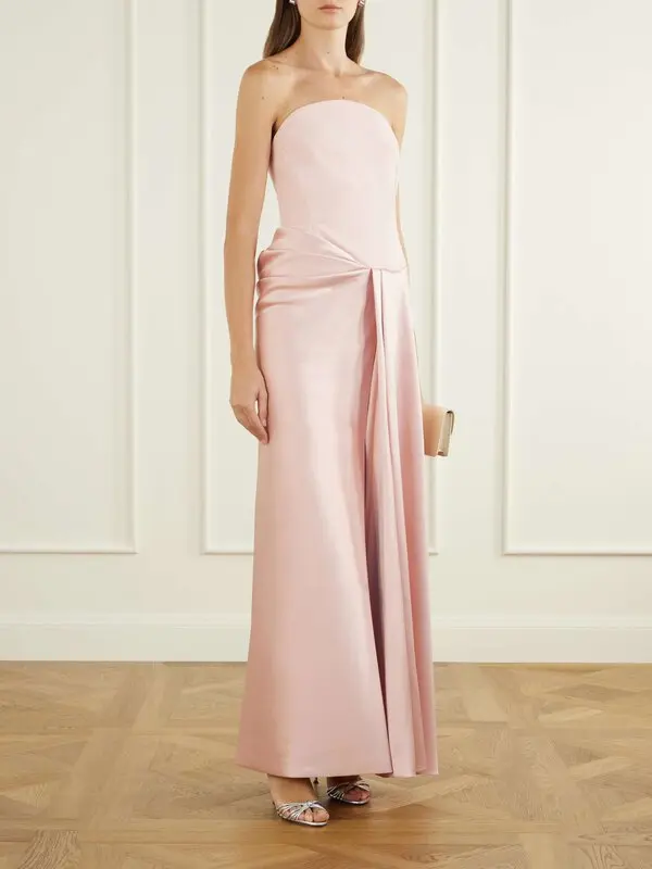 Solace London Seri Strapless Crepe Gown