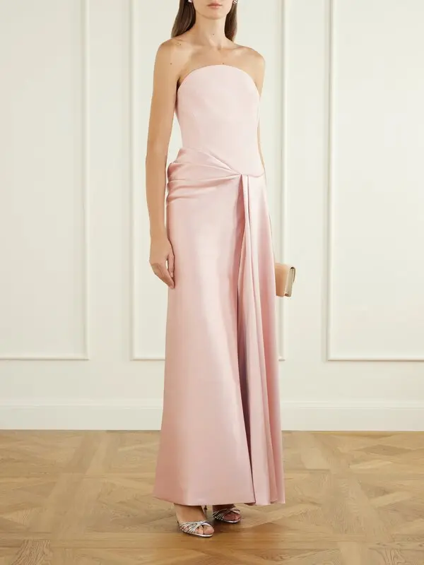 Solace London Seri Strapless Crepe Gown