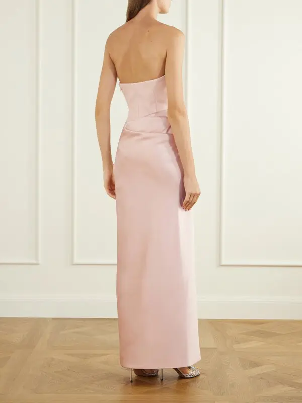 Solace London Seri Strapless Crepe Gown