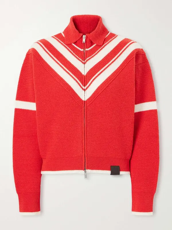 Stella McCartney Striped Wool Zip-up Cardigan