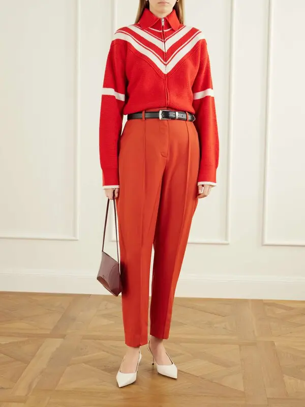 Stella McCartney Striped Wool Zip-up Cardigan