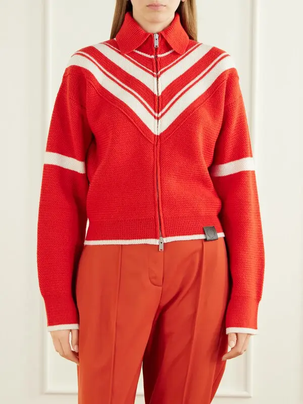 Stella McCartney Striped Wool Zip-up Cardigan