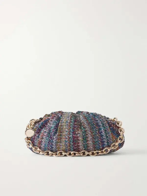 Missoni Caperdoni Sequined Striped Shoulder Bag - Blue