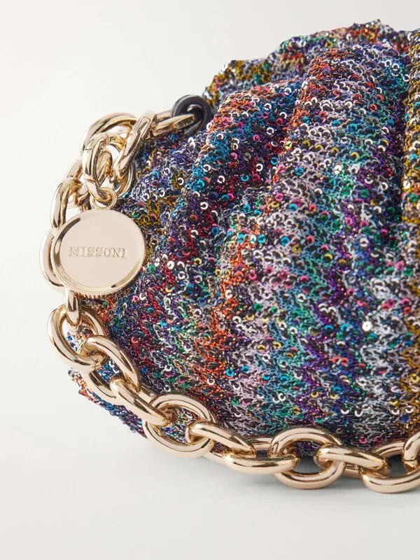 Missoni Caperdoni Sequined Striped Shoulder Bag