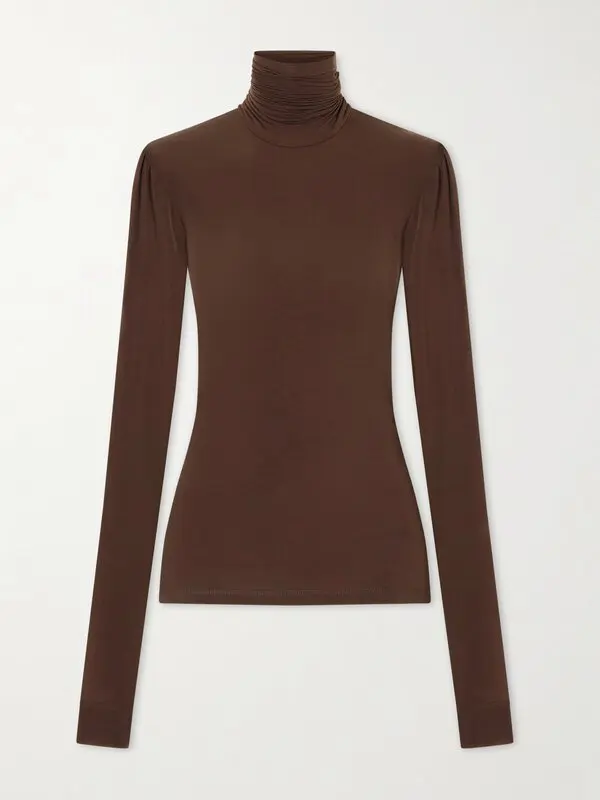 Saint Laurent Crepe De Chine Top - Brown