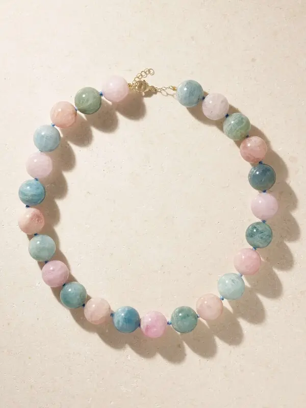 Jia Jia Oracle 14-karat Gold Morganite Beaded Necklace - Multi