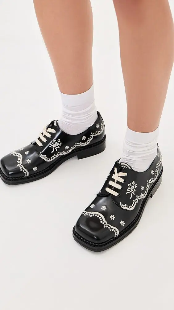 Simone Rocha Floral Lace Brogues