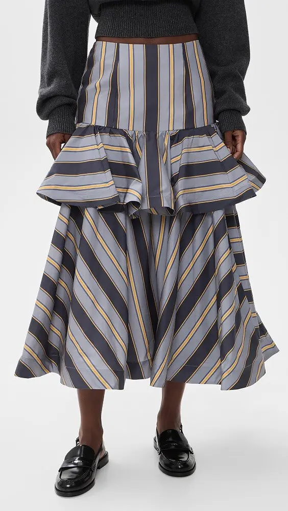 Zimmermann Valiant Peplum Midi Skirt