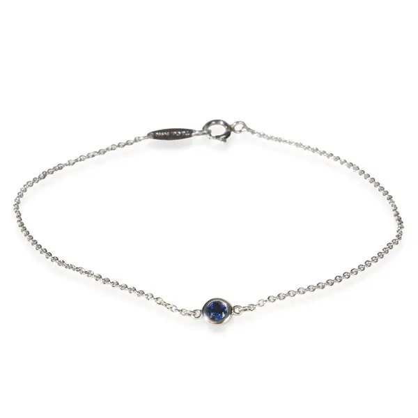 Tiffany & Co. Sapphire Elsa Peretti Color The Yard Bracelet - Platinum