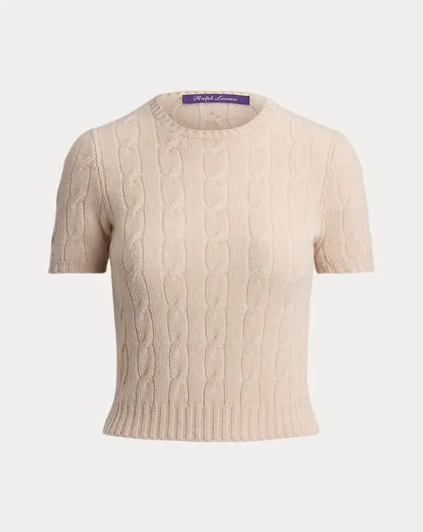 Ralph Lauren Cable-knit Cashmere Cropped Sweater