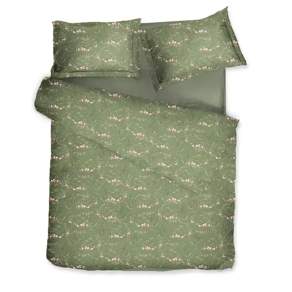 DECOFLUX HOME Sateen Bed Linen Set Dreamy Moss - Green