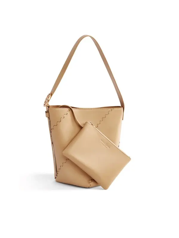 ORANGE CUBE Mosaic Slouch Tote Beige