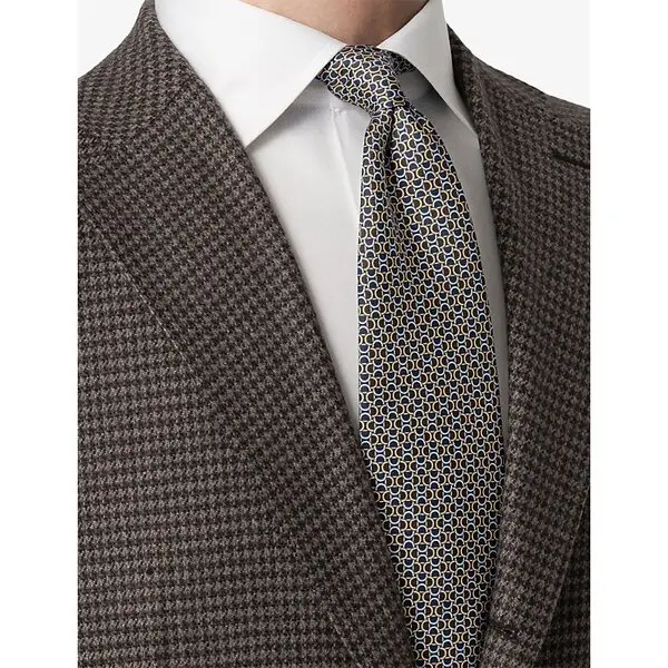 Eton Geometric-print Silk Tie