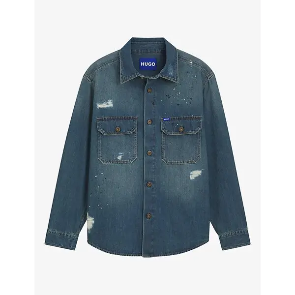 Hugo Distressed-effect Denim Shirt