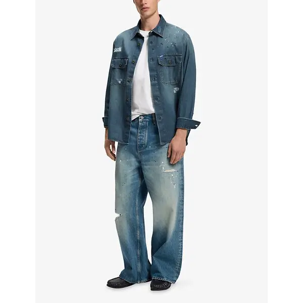 Hugo Distressed-effect Denim Shirt
