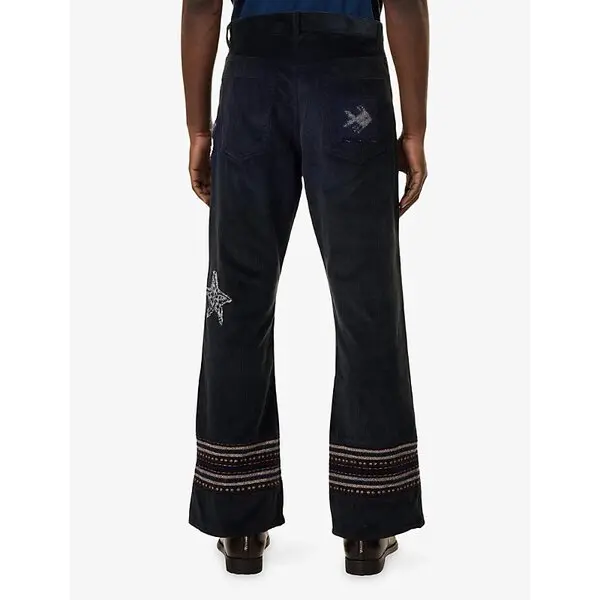 KHOKI Patched Design Cotton Corduroy Trousers