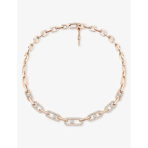 Messika Move Link Rose-gold And 2.55ct Diamond Necklace - Pink
