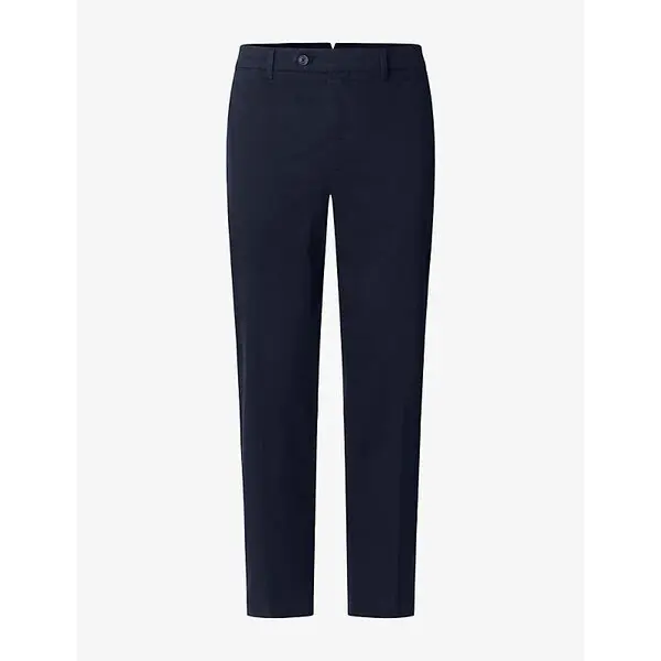 HACKETT Sanderson Tailored-fit Stretch-cotton Chinos - Navy Blazer