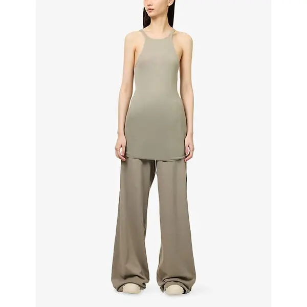 Rick Owens Racerback Cotton Tank Top - Mineral