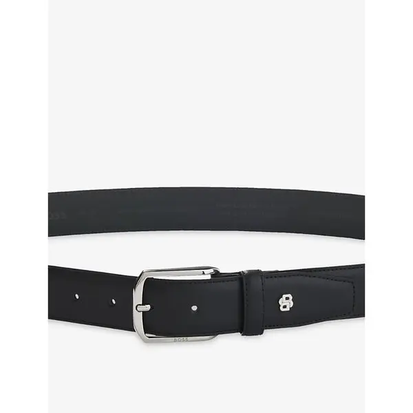 BOSS Engraved-buckle Leather Belt