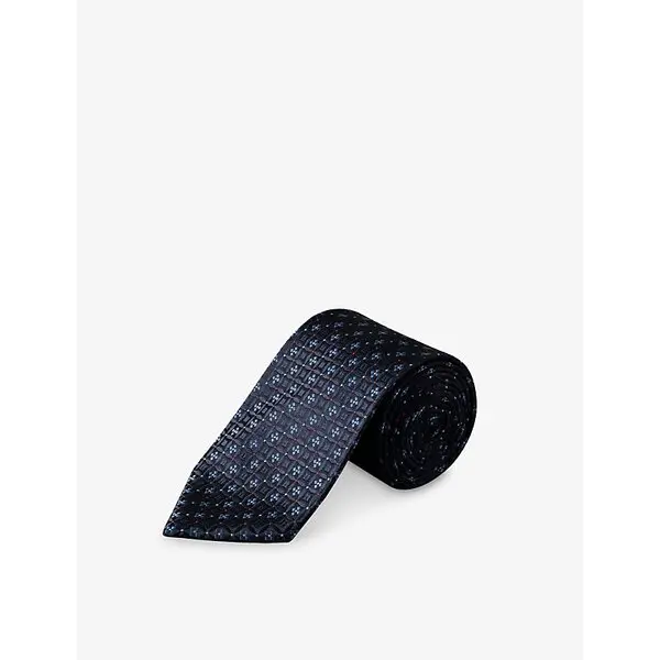 Eton Floral Medallion Woven Silk Tie