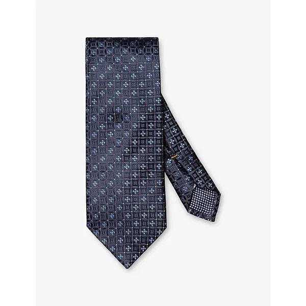 Eton Floral Medallion Woven Silk Tie