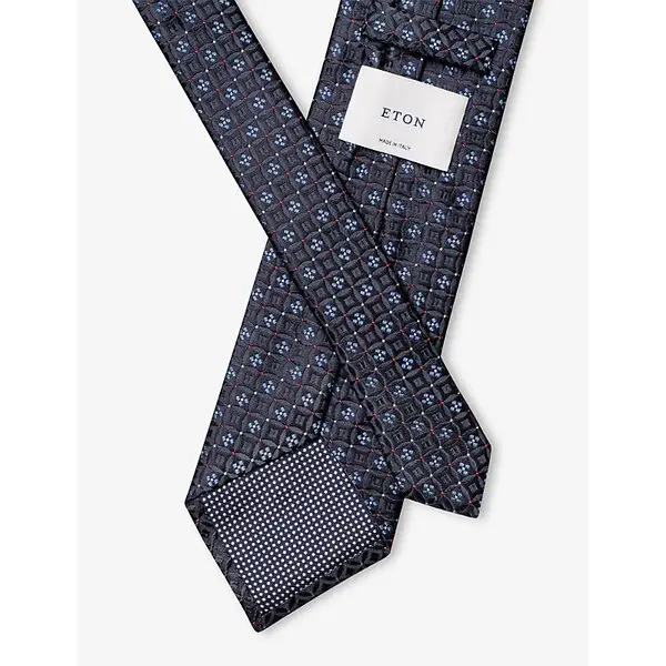 Eton Floral Medallion Woven Silk Tie