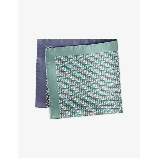 Eton Geometric Silk-twill Pocket Square