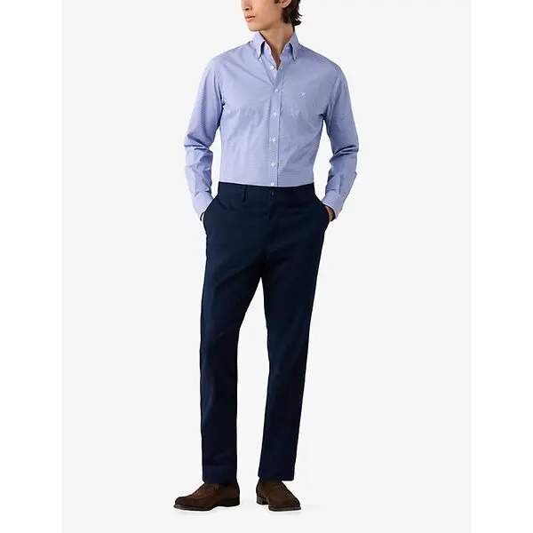 HACKETT Gingham Tailored-fit Stretch-cotton Shirt