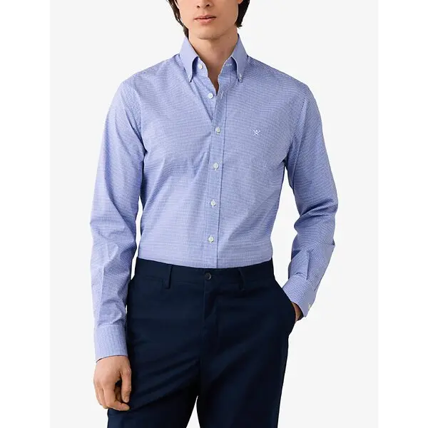 HACKETT Gingham Tailored-fit Stretch-cotton Shirt