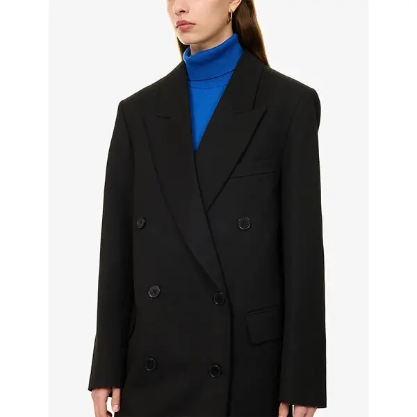 THE FRANKIE SHOP Skye Double-breasted Woven Coat