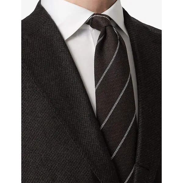Eton Striped Woven Silk Tie
