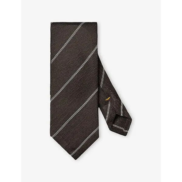 Eton Striped Woven Silk Tie