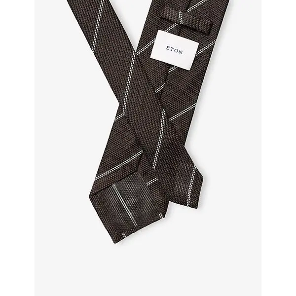 Eton Striped Woven Silk Tie