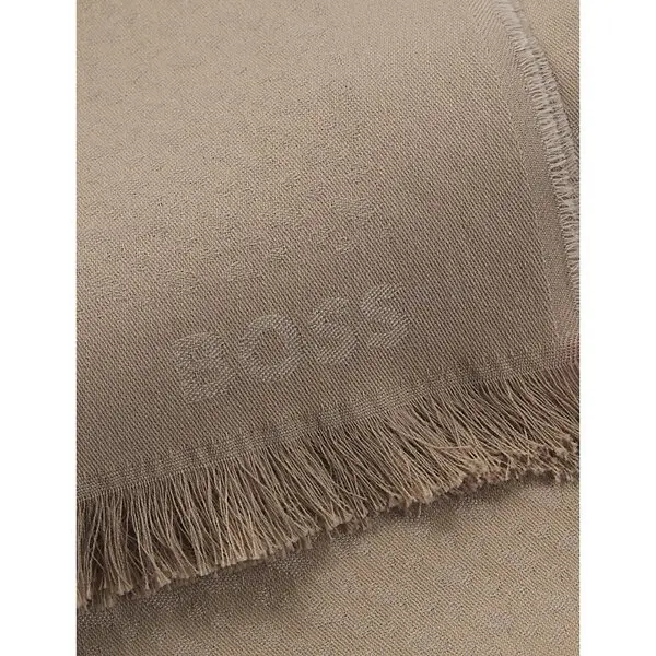 BOSS Monogram-pattern Cotton-blend Scarf