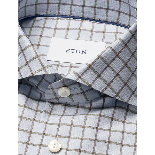 Eton Checked Slim-fit Cotton-twill Shirt