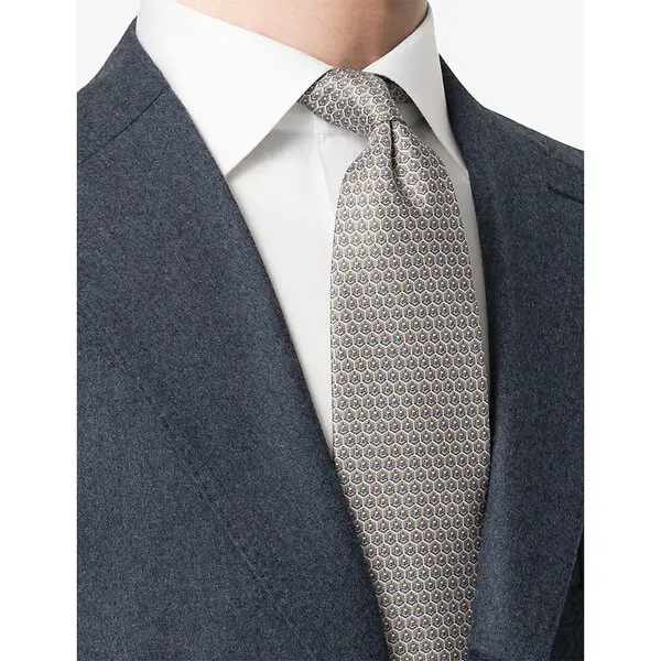 Eton Geometric-print Silk Tie