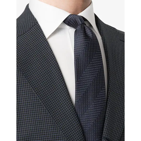 Eton Herringbone Woven Silk Tie