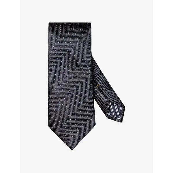 Eton Herringbone Woven Silk Tie