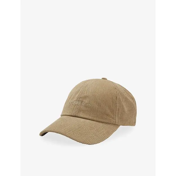 Hugo Logo-embroidered Cotton-cord Baseball Cap - Beige Overflow