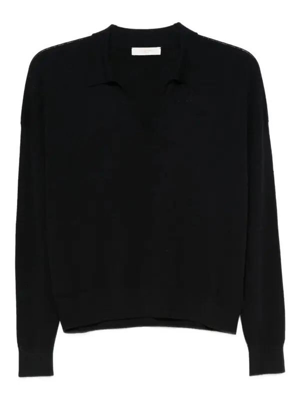 ZANONE V-neck Wide Fit Polo In Flexwool