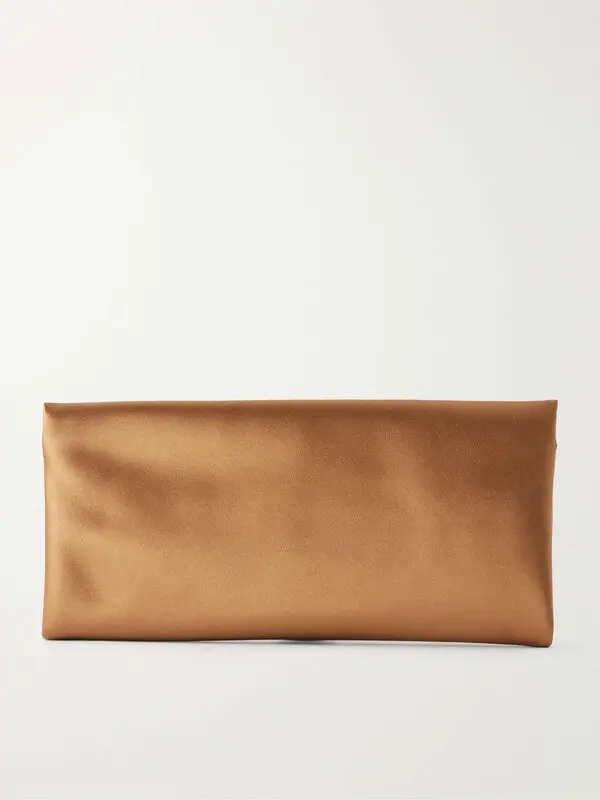 Saint Laurent Cassandre Satin Clutch - Gold