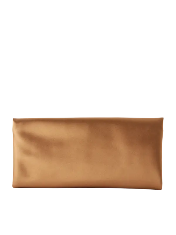 Saint Laurent Cassandre Satin Clutch - Gold
