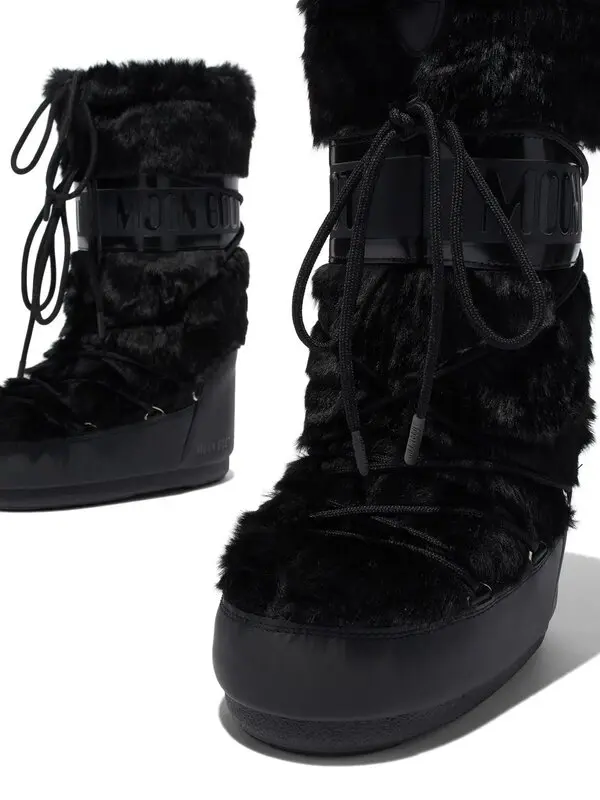 Moon Boot Icon Faux Fur Boots - Black