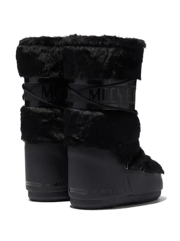Moon Boot Icon Faux Fur Boots - Black