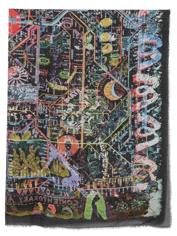 Faliero Sarti In Collaboration With Paolo Fiumi: Stole Art In Japan - Black